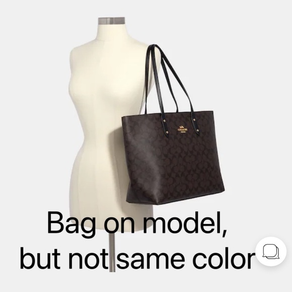 Coach | Bags | Coach Town Tote In Signature Canvas 76636 Brown Pink ...